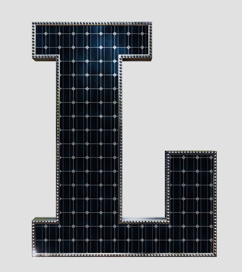 Solar Panel Letter - L Model - TurboSquid 2242118