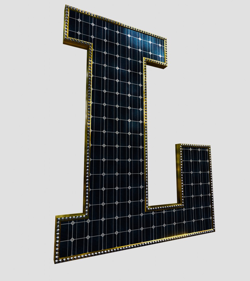 Solar Panel Letter - L Model - TurboSquid 2242118