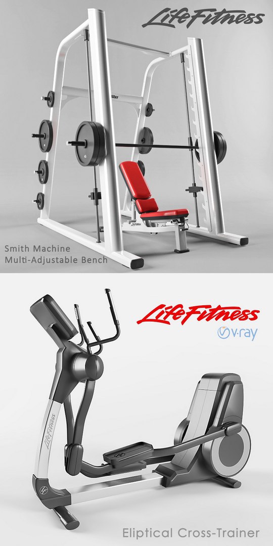 modelo 3d Elliptical Cross-Trainer and Smith machine - TurboSquid 2049046