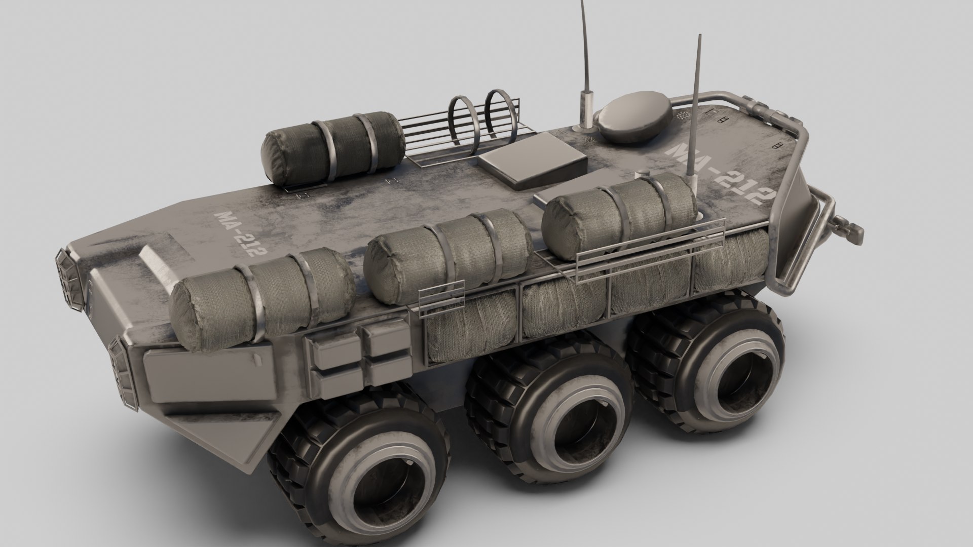 3D military or Mars Rover with pbr textures model - TurboSquid 2125151