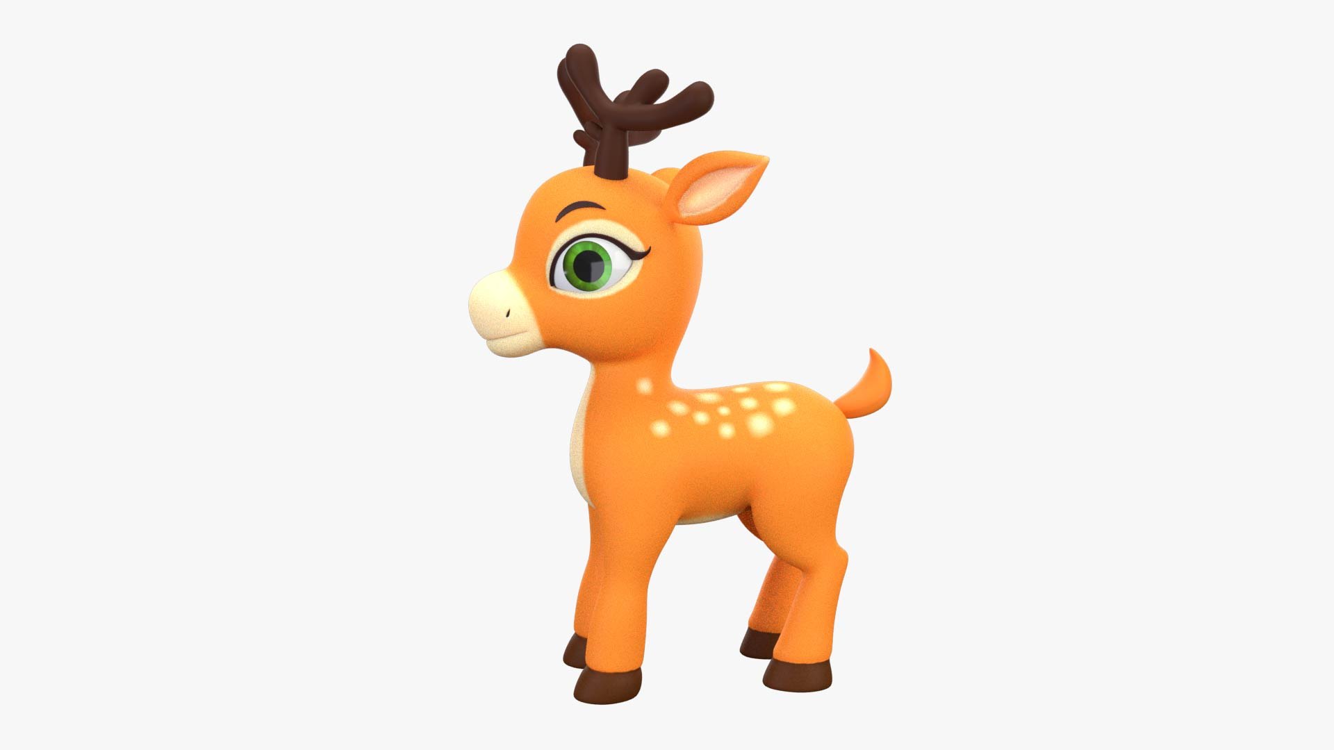 3D Model Cartoon Deer - TurboSquid 1969207
