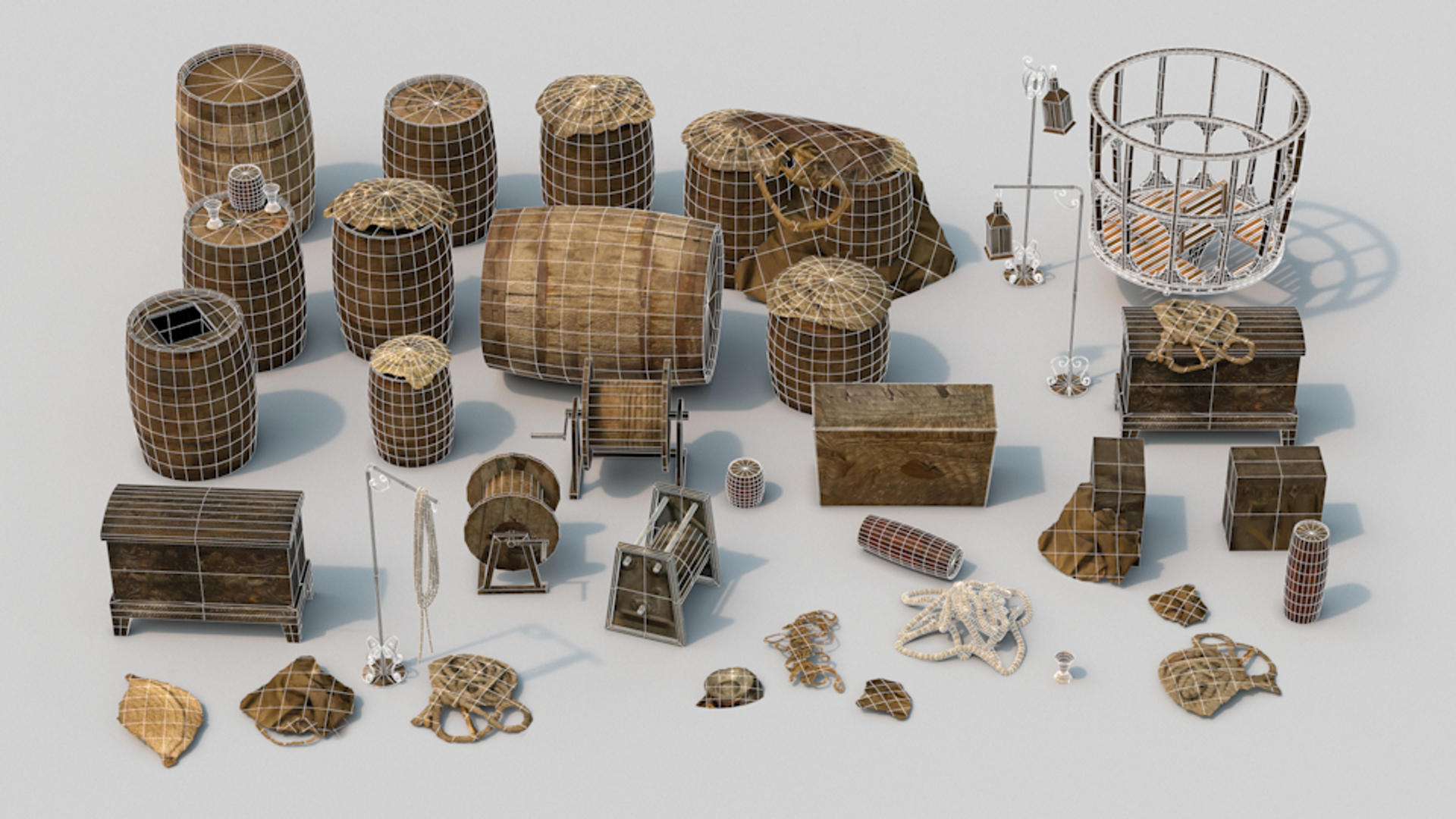 3D set old ship props - TurboSquid 1221513