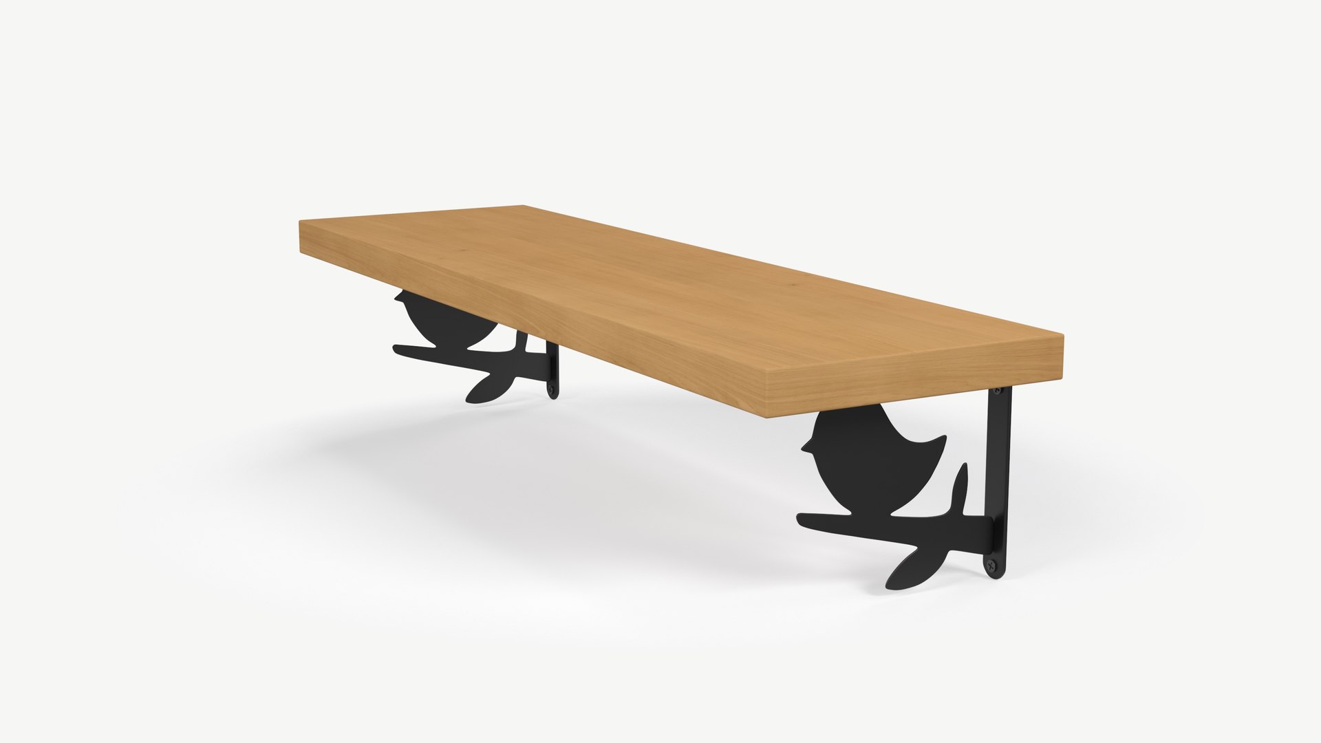 3D Wooden Wall Shelf With Bird Decoration - TurboSquid 1875135