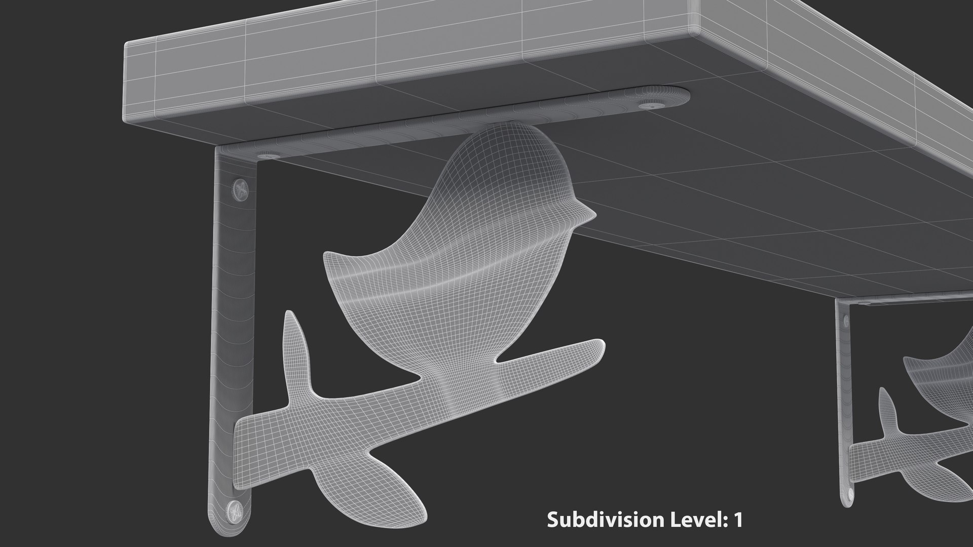 3D Wooden Wall Shelf With Bird Decoration - TurboSquid 1875135