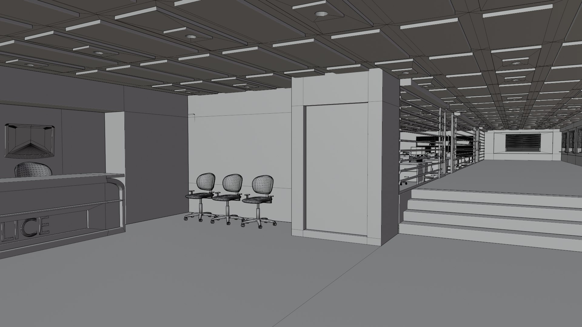 3D Police Station Interior Model - TurboSquid 2158049
