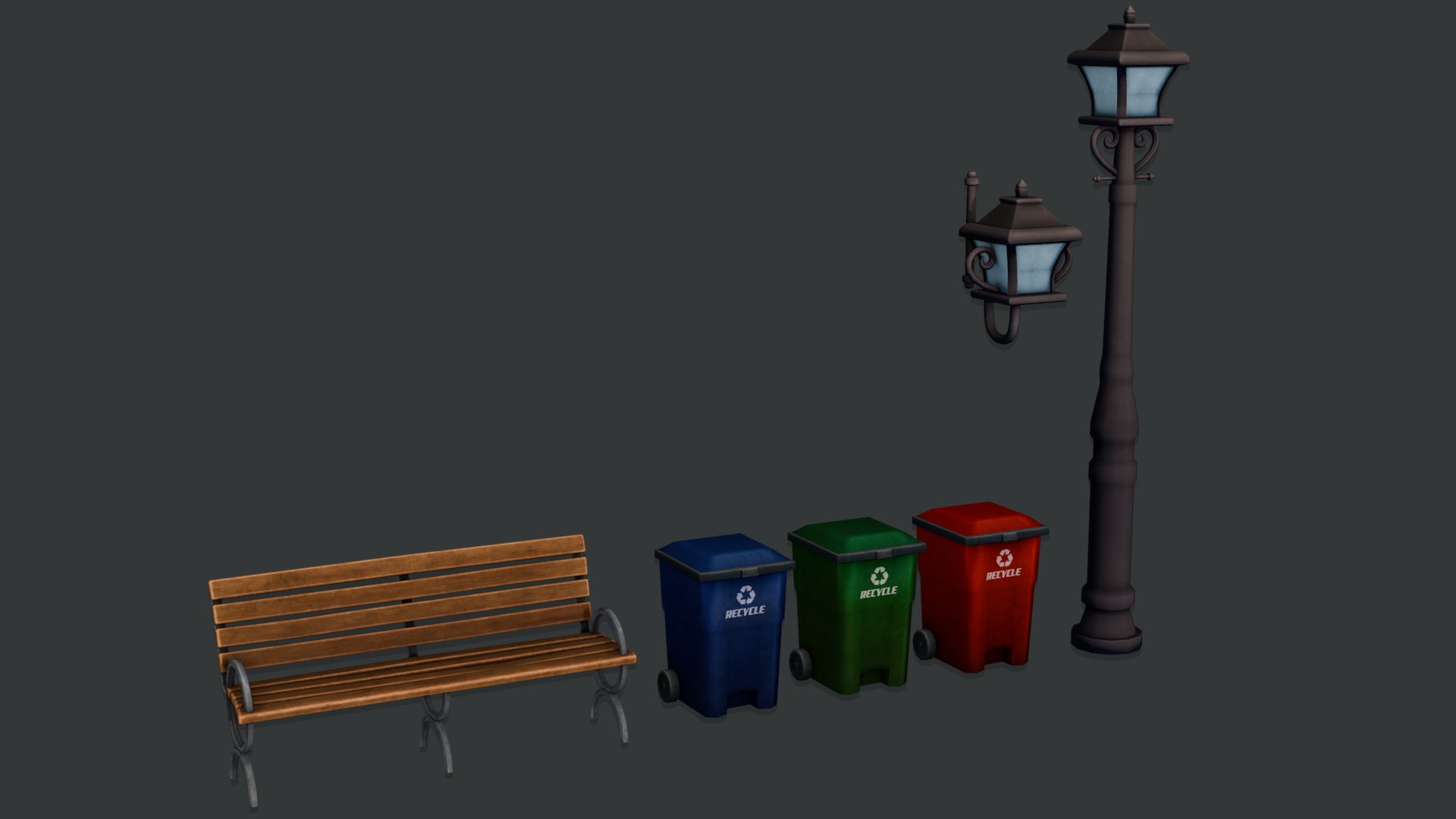 Street Props Set 3D Model - TurboSquid 2317412