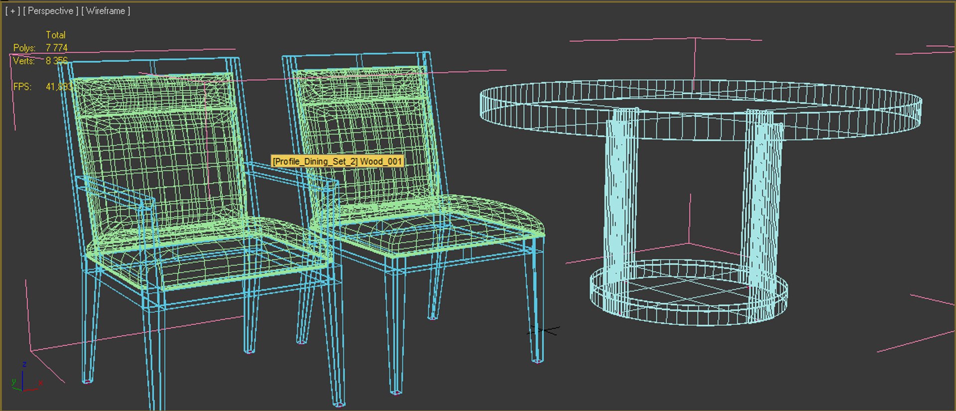 3D profile dining table 2 - TurboSquid 1295340