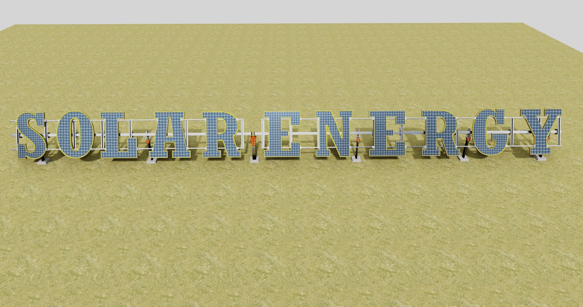 3D Solar Letter Panel Tracking System - TurboSquid 2305719