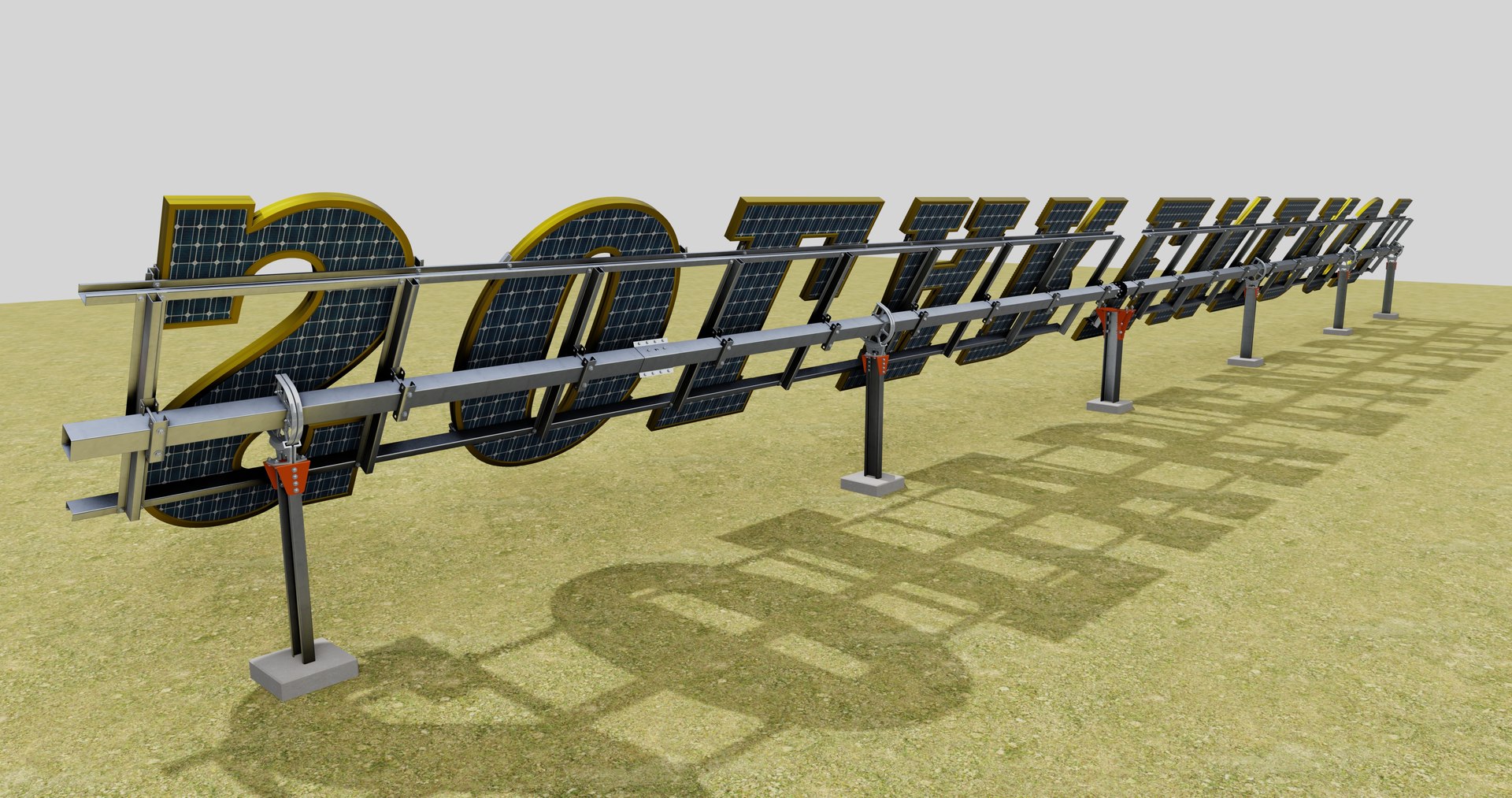 3D Solar Letter Panel Tracking System - TurboSquid 2305719