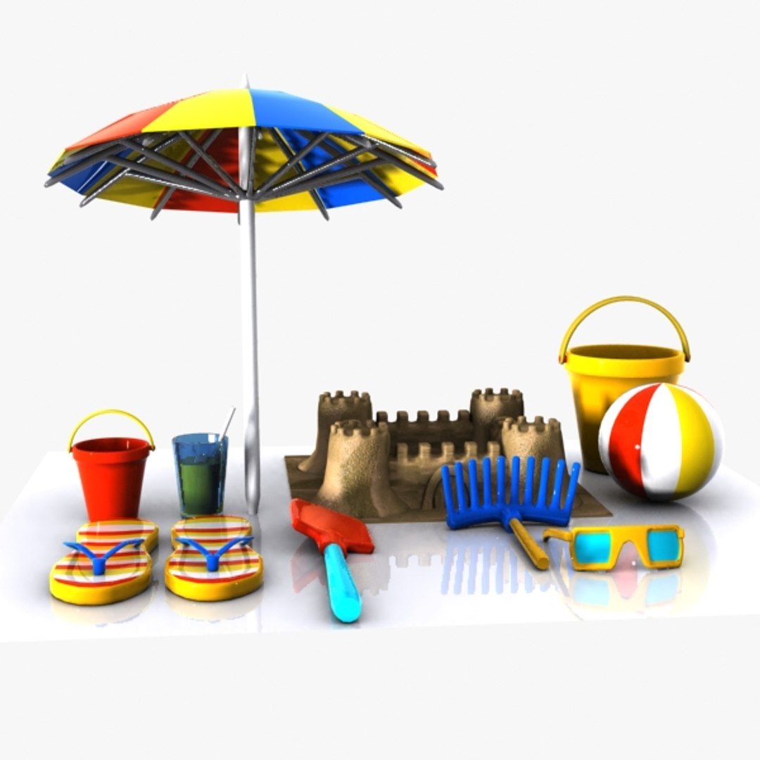 Cartoon Items Beach Max