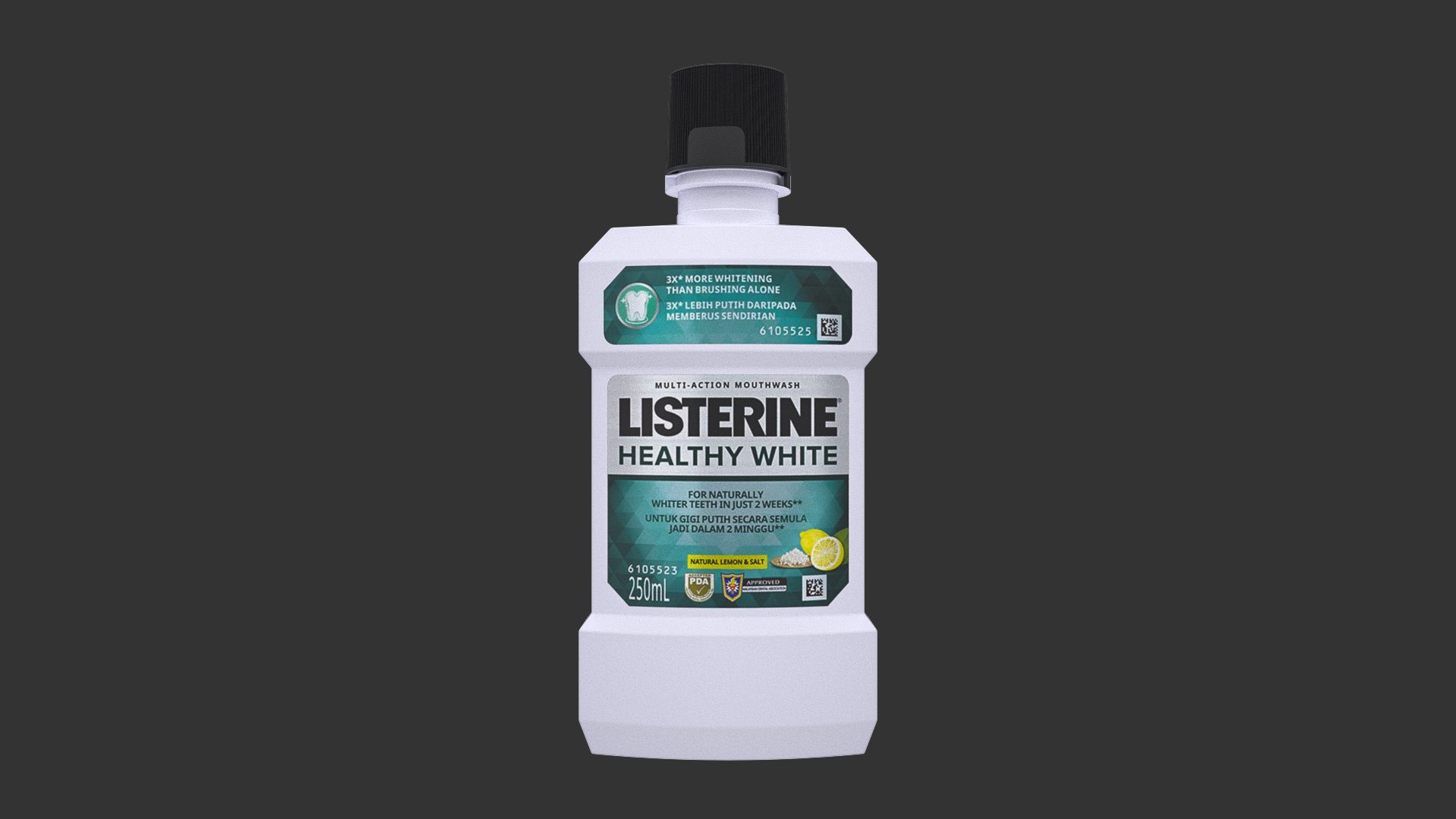 Listerine Healthy White Mouthwash 250ml 3D Model - TurboSquid 1882587