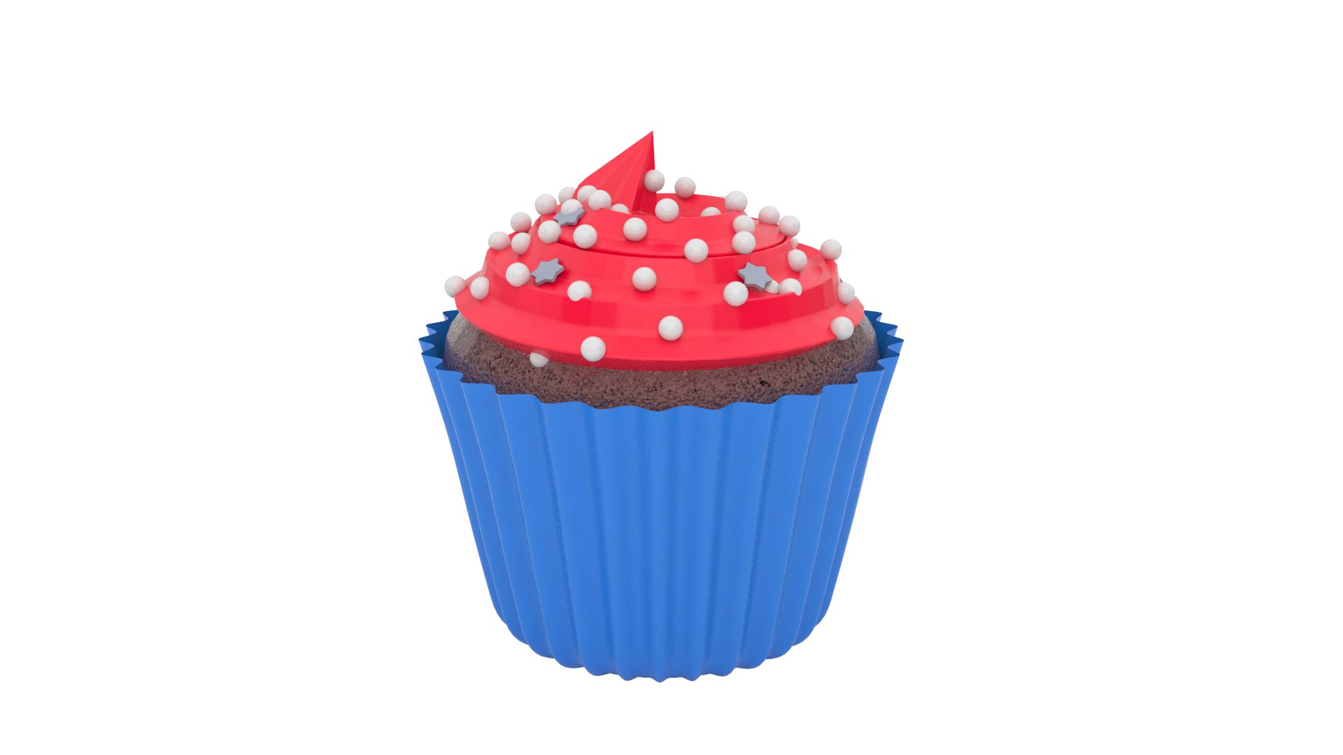 3d model realistic cupcake v3