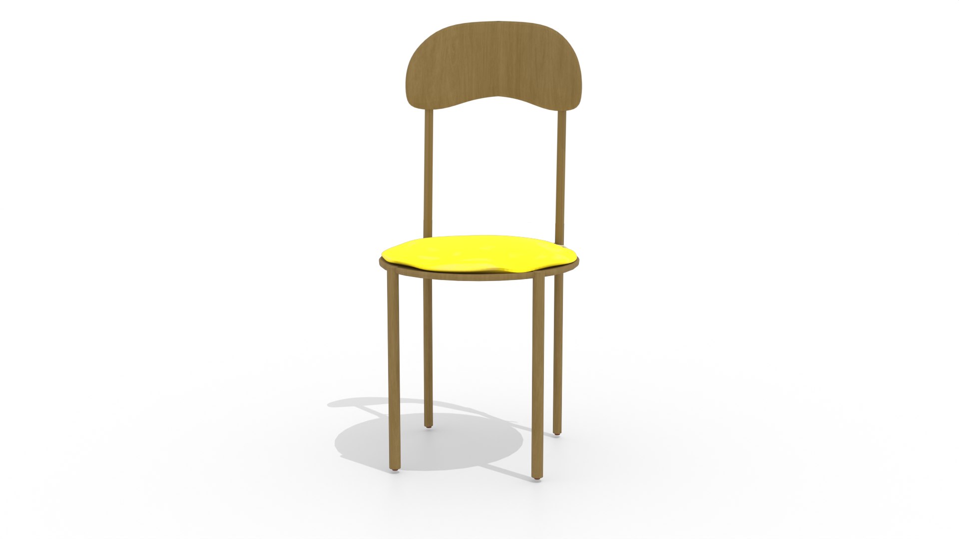Round Wooden Chair Model - TurboSquid 2414090