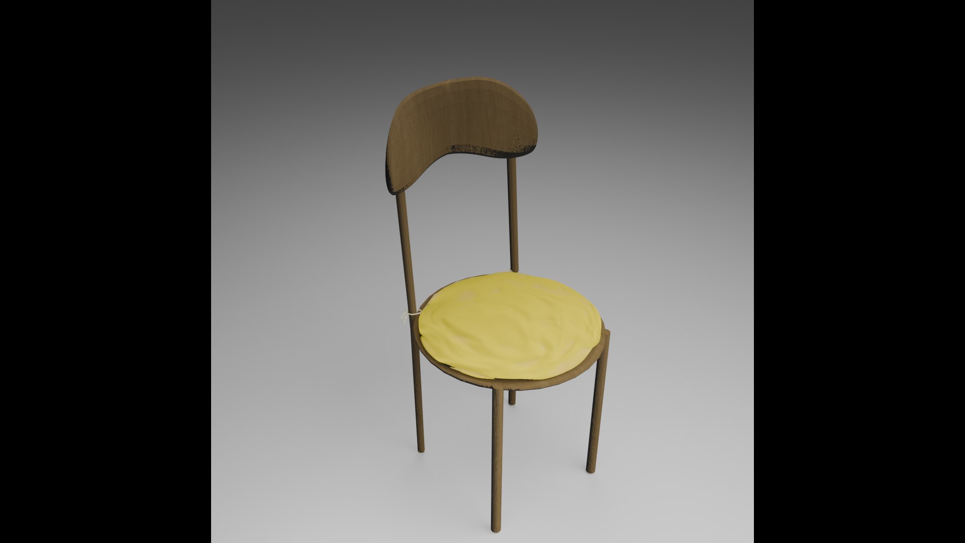 Round Wooden Chair Model - TurboSquid 2414090