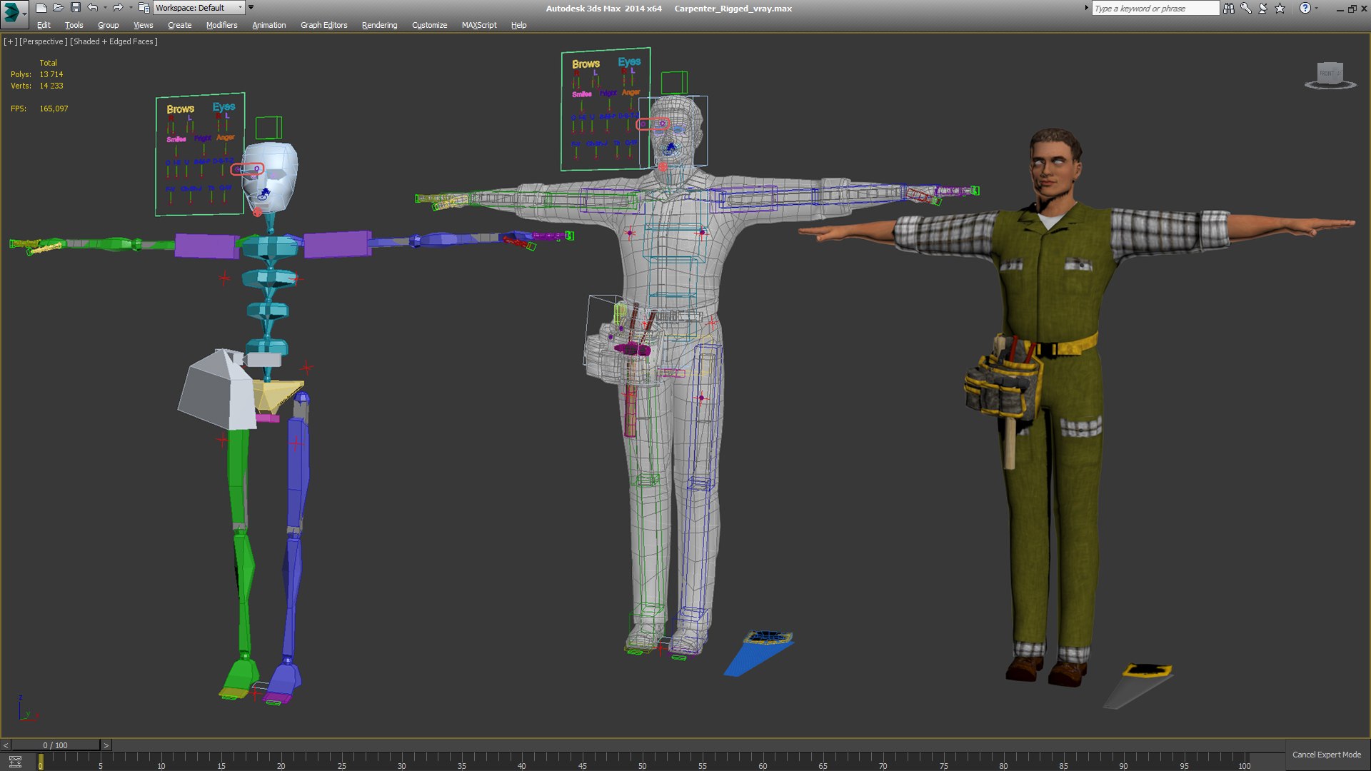 3D carpenter rigged model - TurboSquid 1575779
