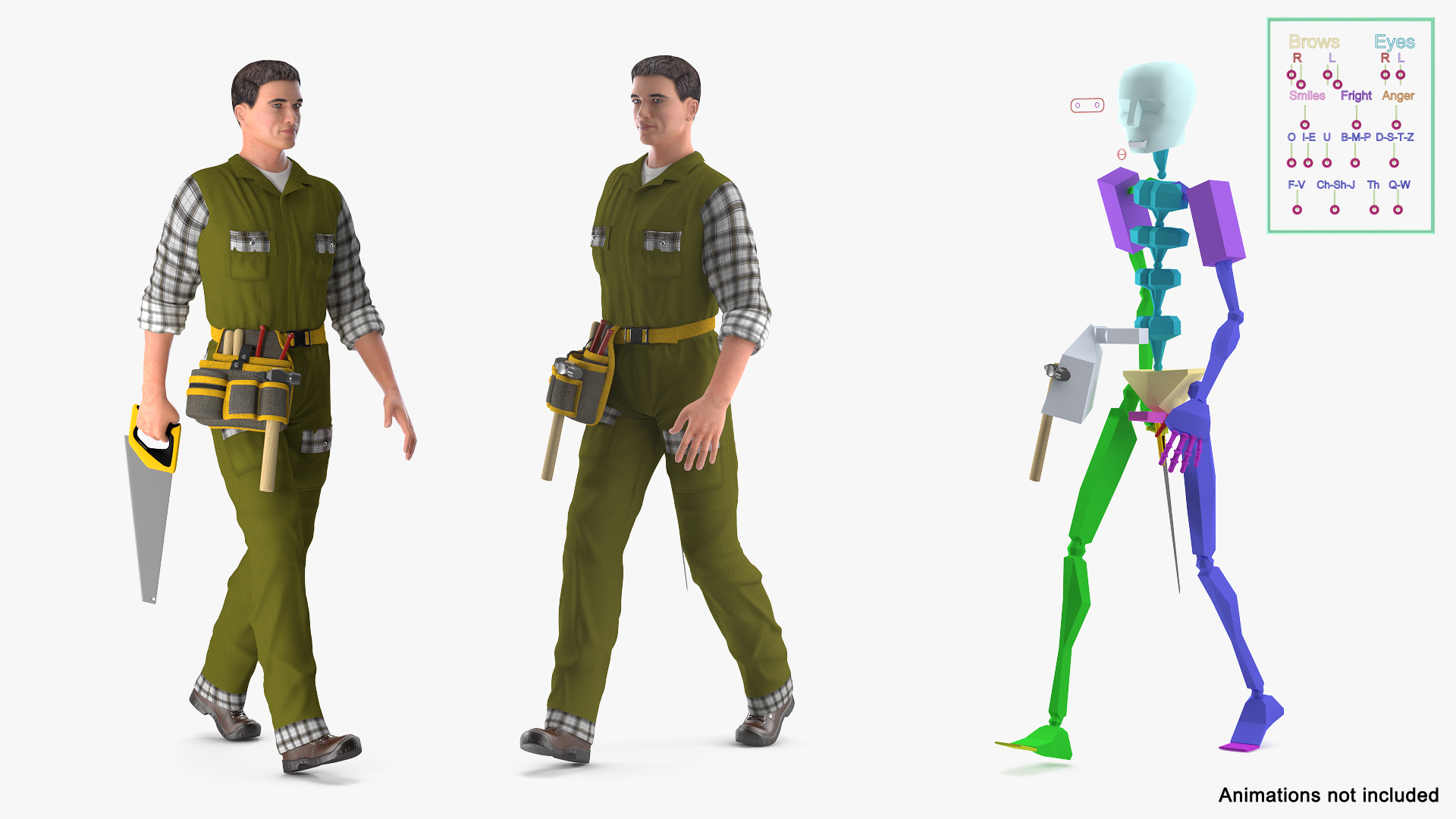 3D Carpenter Rigged Model - TurboSquid 1575779