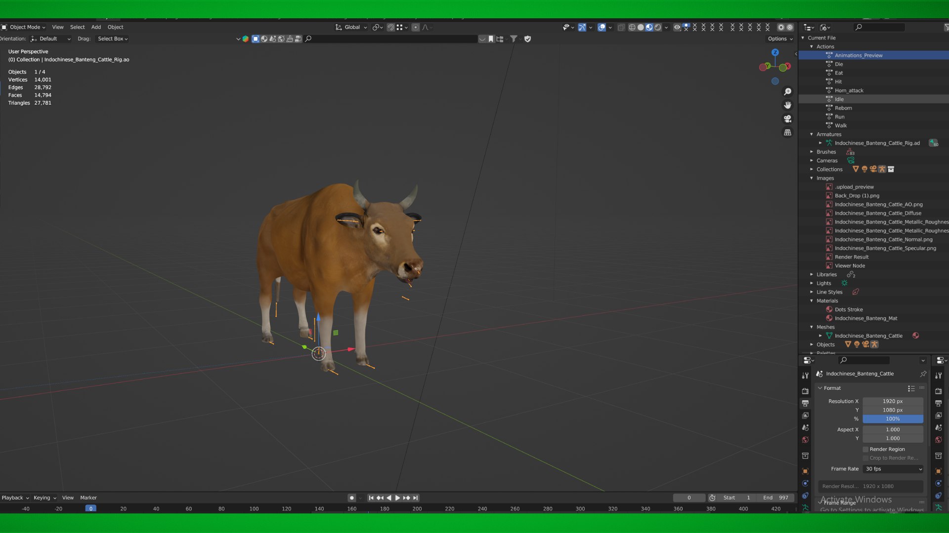 3D Indochinese Banteng Cattle - TurboSquid 2416727