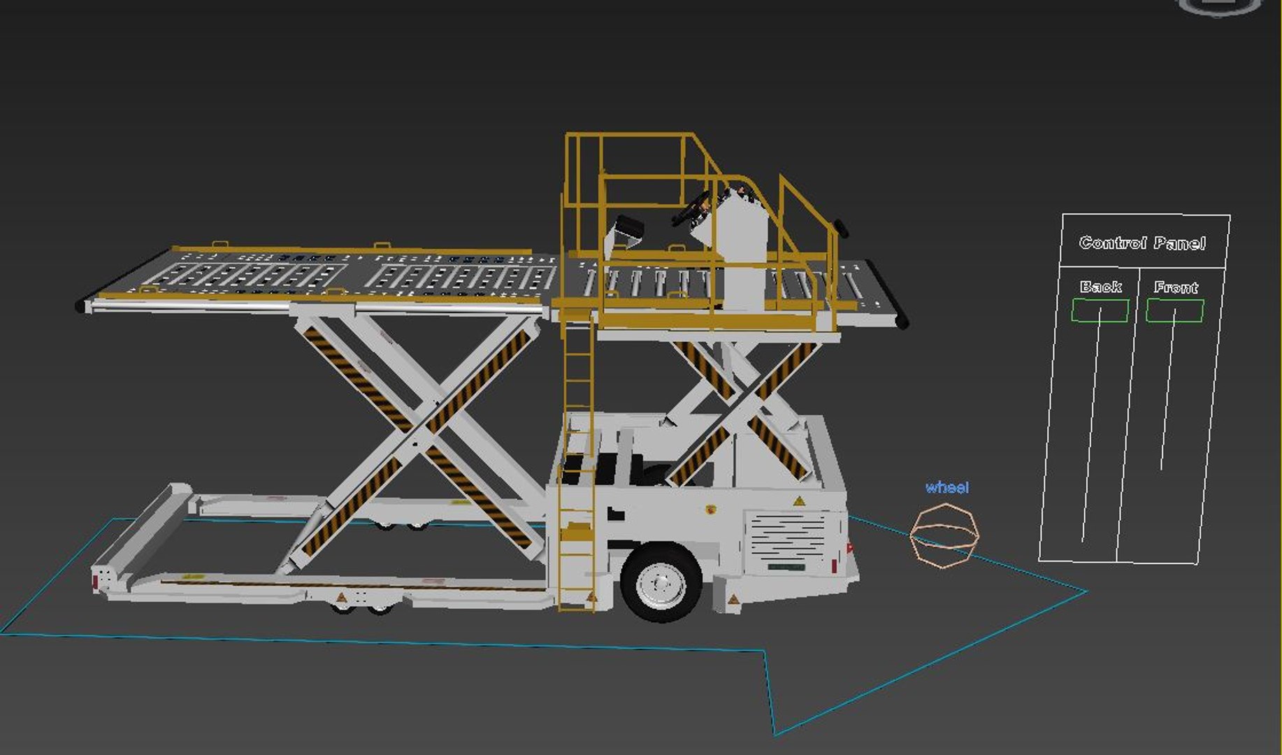 3D Airport Baggage Loader Device Model - TurboSquid 1462032
