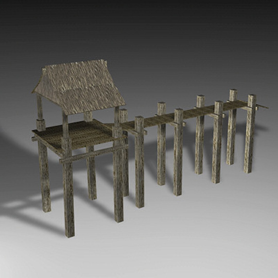 3d Model Island Palmwood Jetty