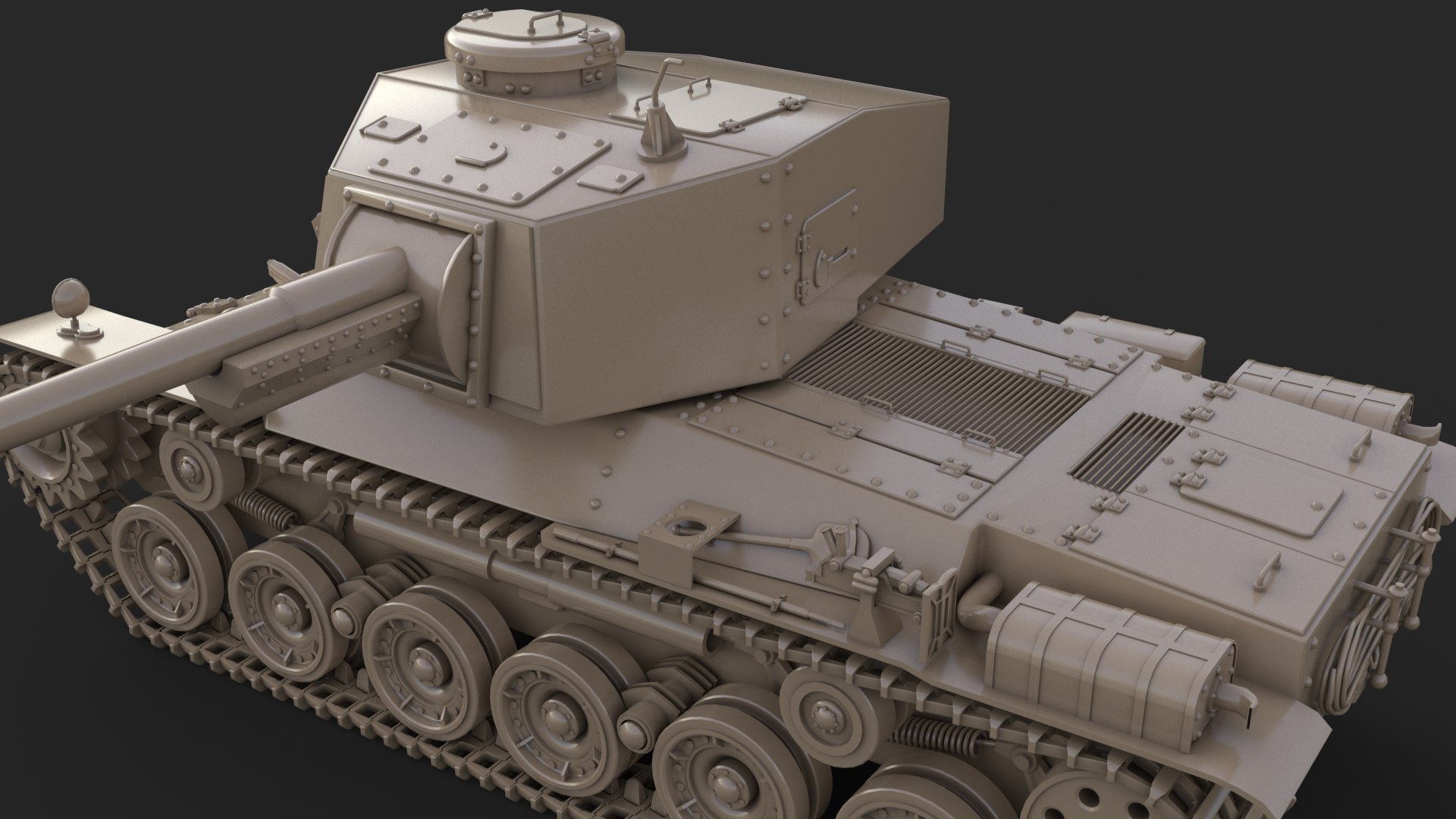 Tank Type 3 Chi Nu Japan Clay Vray 3D model - TurboSquid 1737073