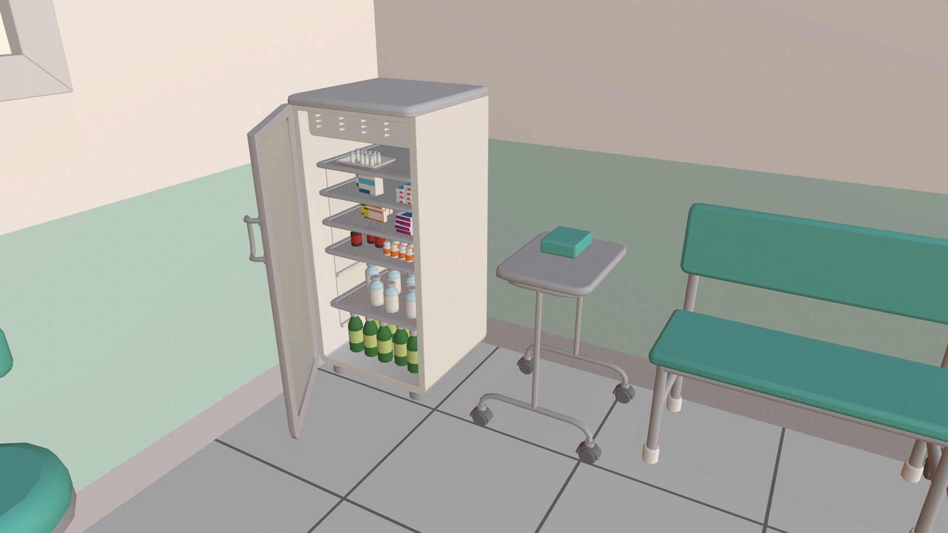 Cartoon medical treatment room 3D model - TurboSquid 1638731