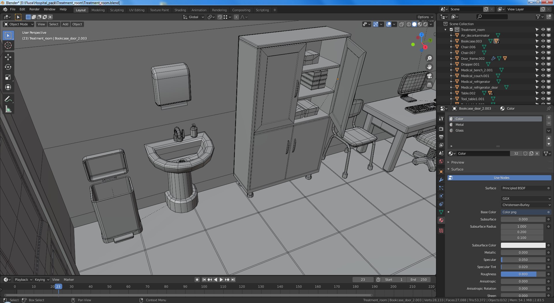 Cartoon medical treatment room 3D model - TurboSquid 1638731