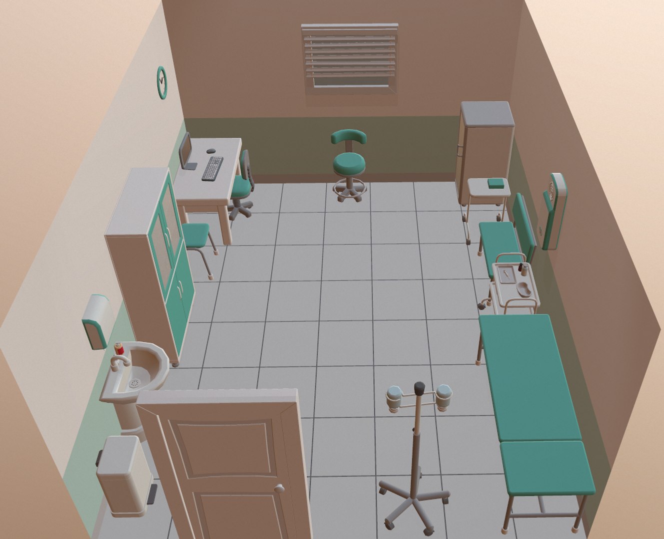 Cartoon medical treatment room 3D model - TurboSquid 1638731