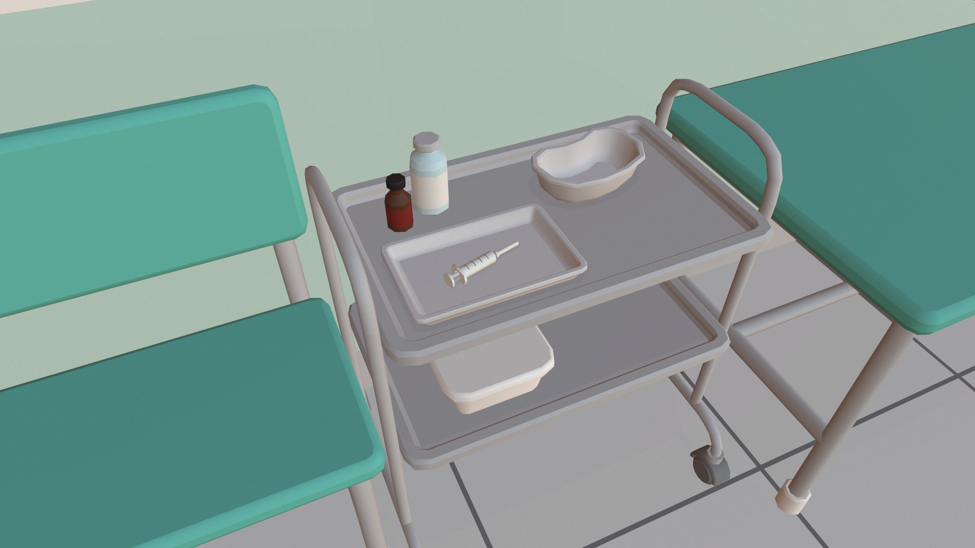 Cartoon medical treatment room 3D model - TurboSquid 1638731