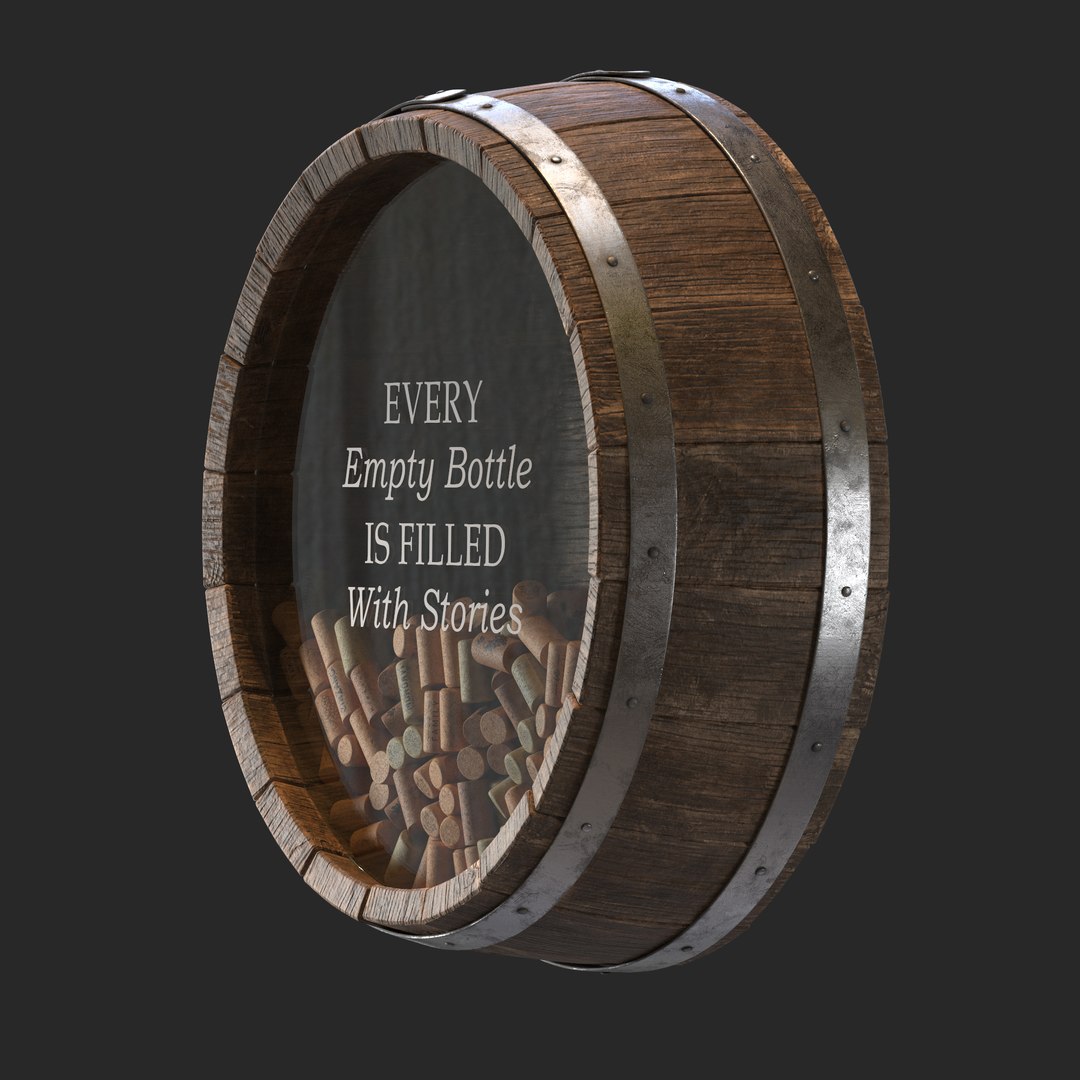 3D Wall Decorative Wine Barrel - TurboSquid 2134540