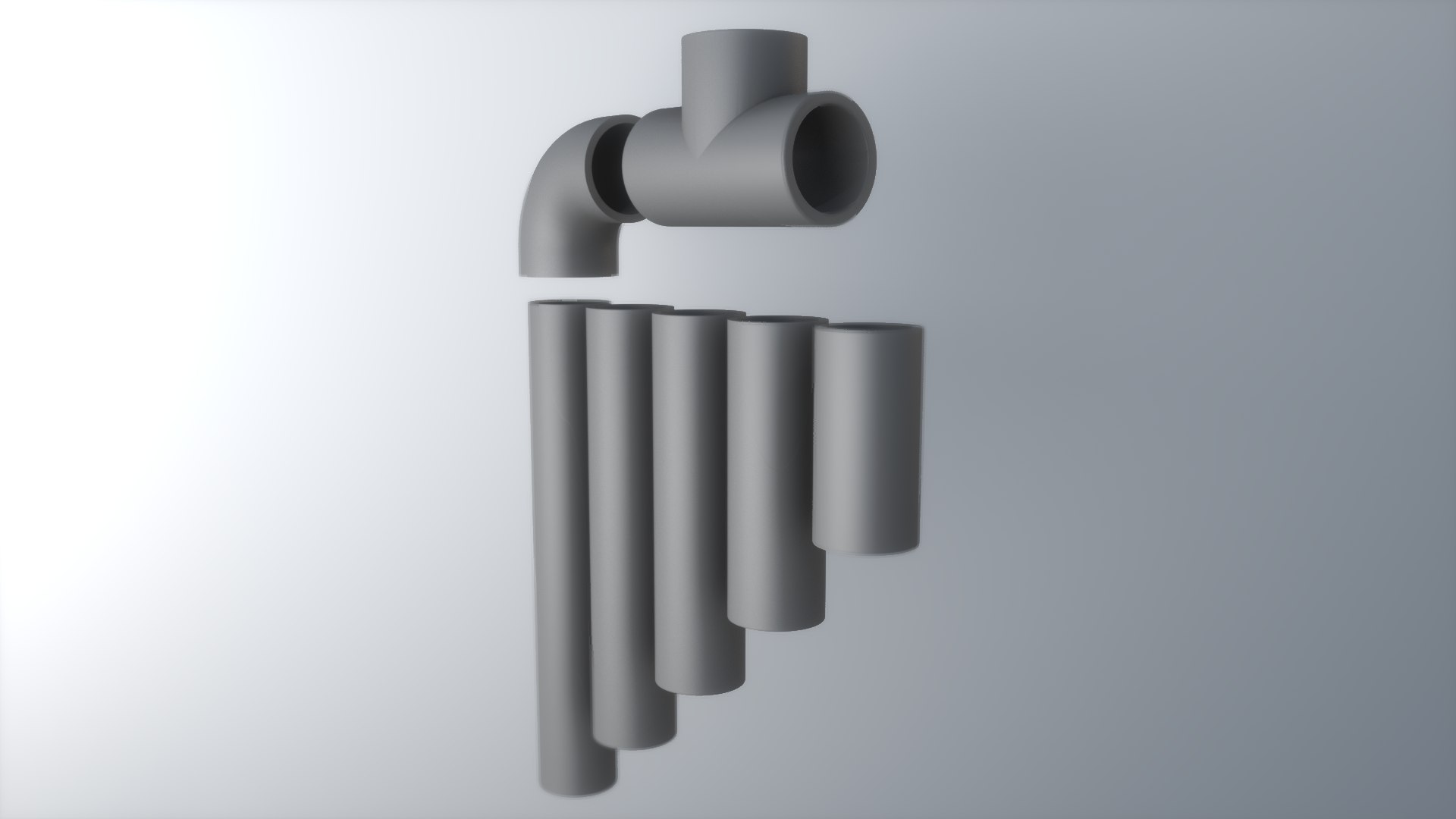 set pvc pipes 3d model