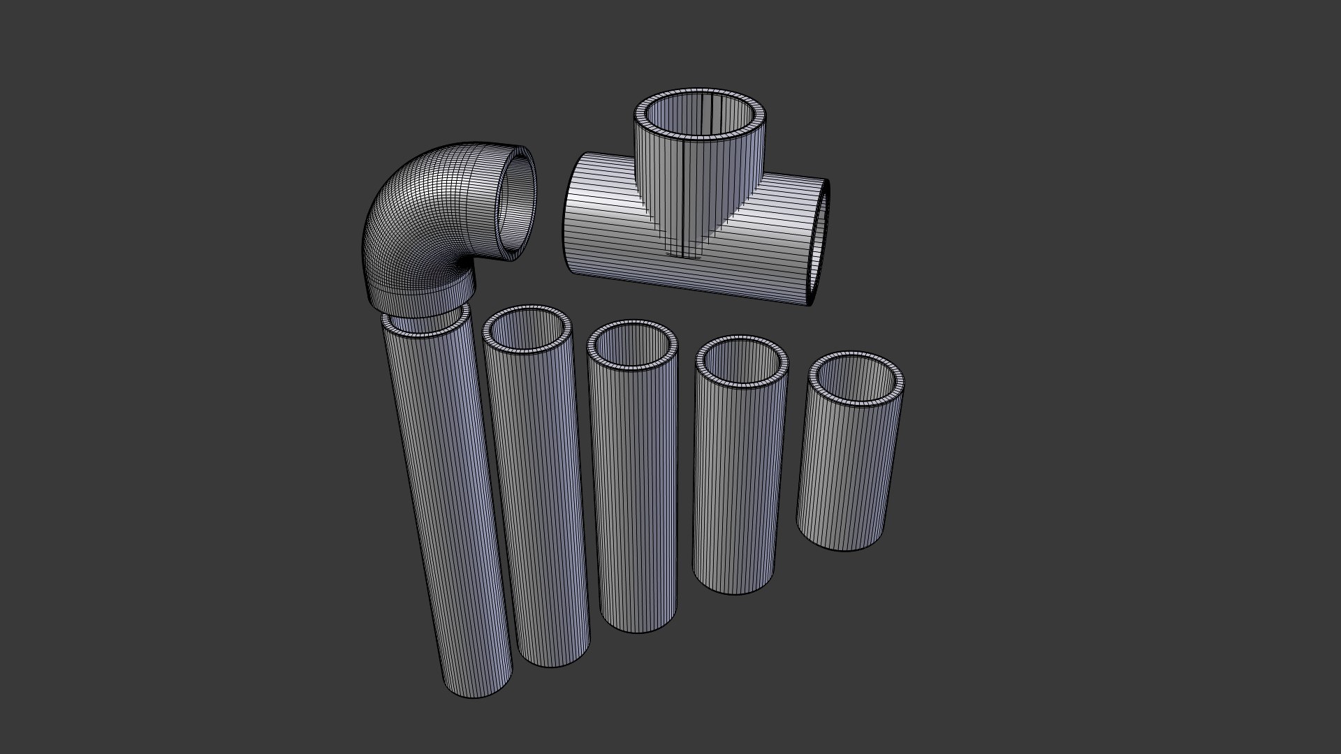 set pvc pipes 3d model