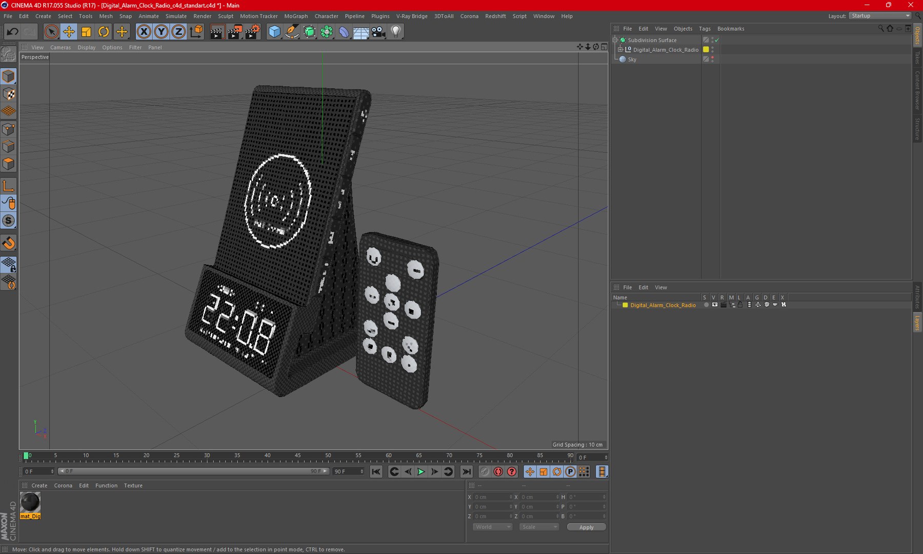 Digital Alarm Clock Radio Model - TurboSquid 2054518