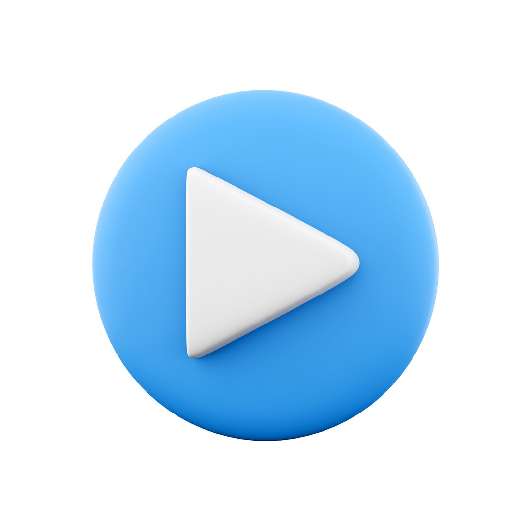 3D Blue Play Button Icon - TurboSquid 2076087
