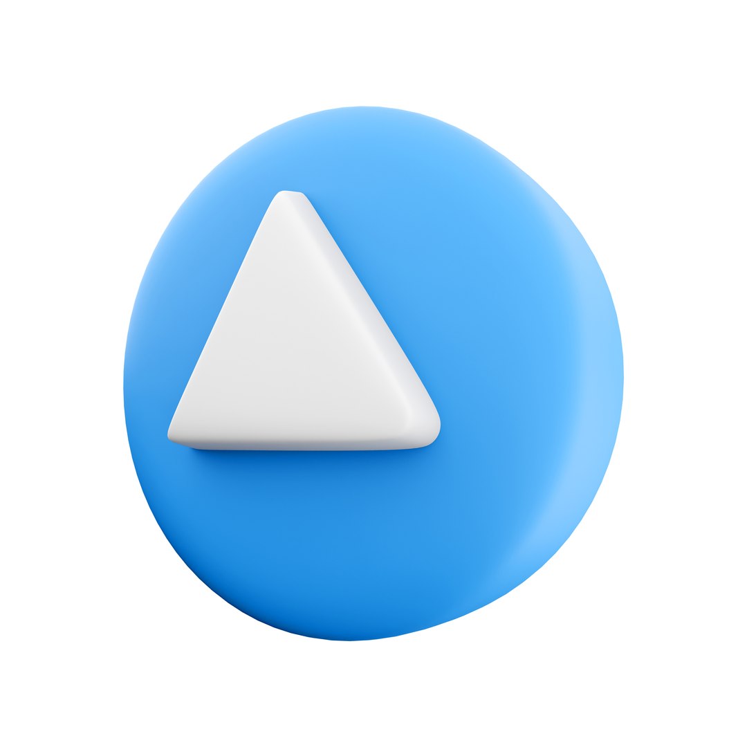 3D Blue Play Button Icon - TurboSquid 2076087