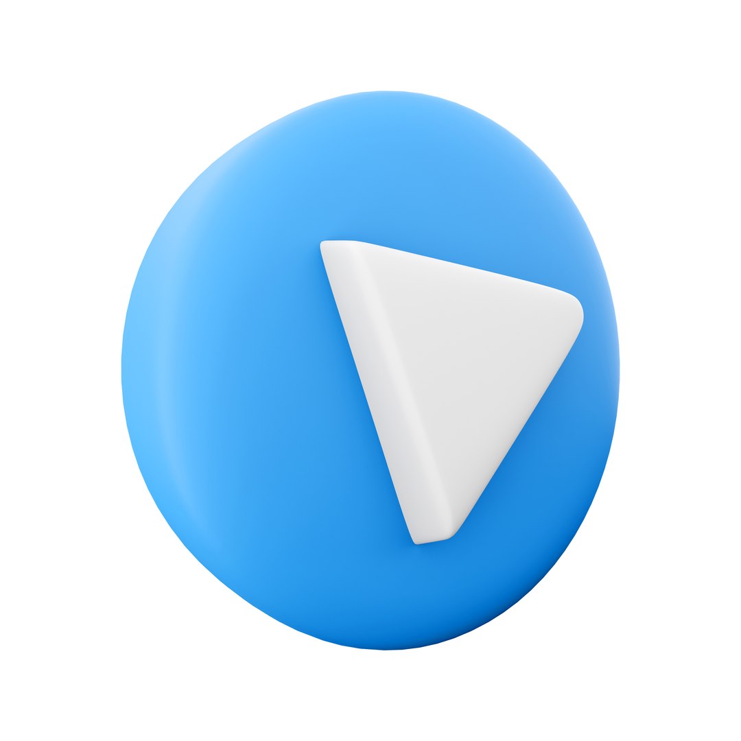 3D Blue Play Button Icon - TurboSquid 2076087
