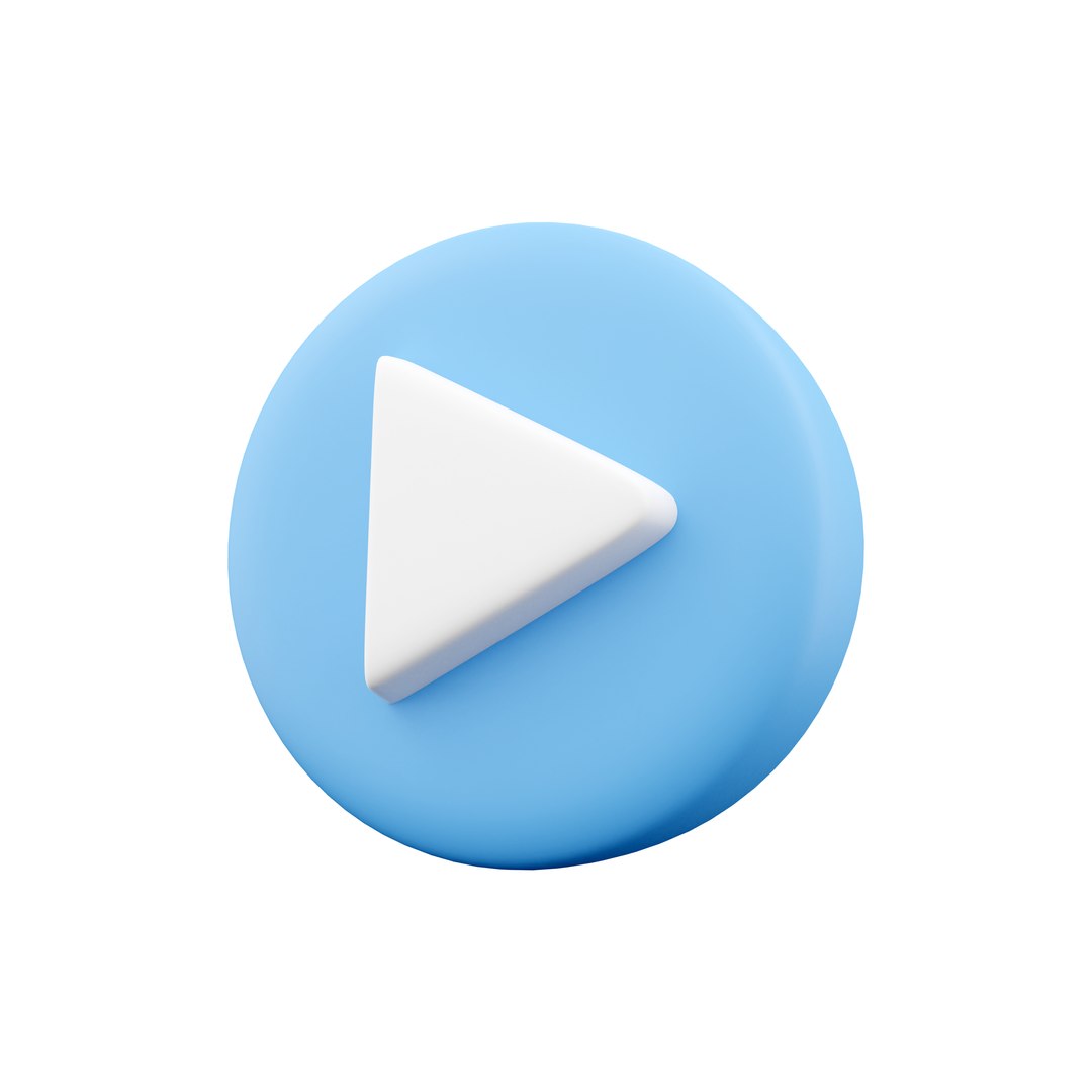 3D Blue Play Button Icon - TurboSquid 2076087