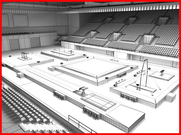 3d men gymnastics arena model