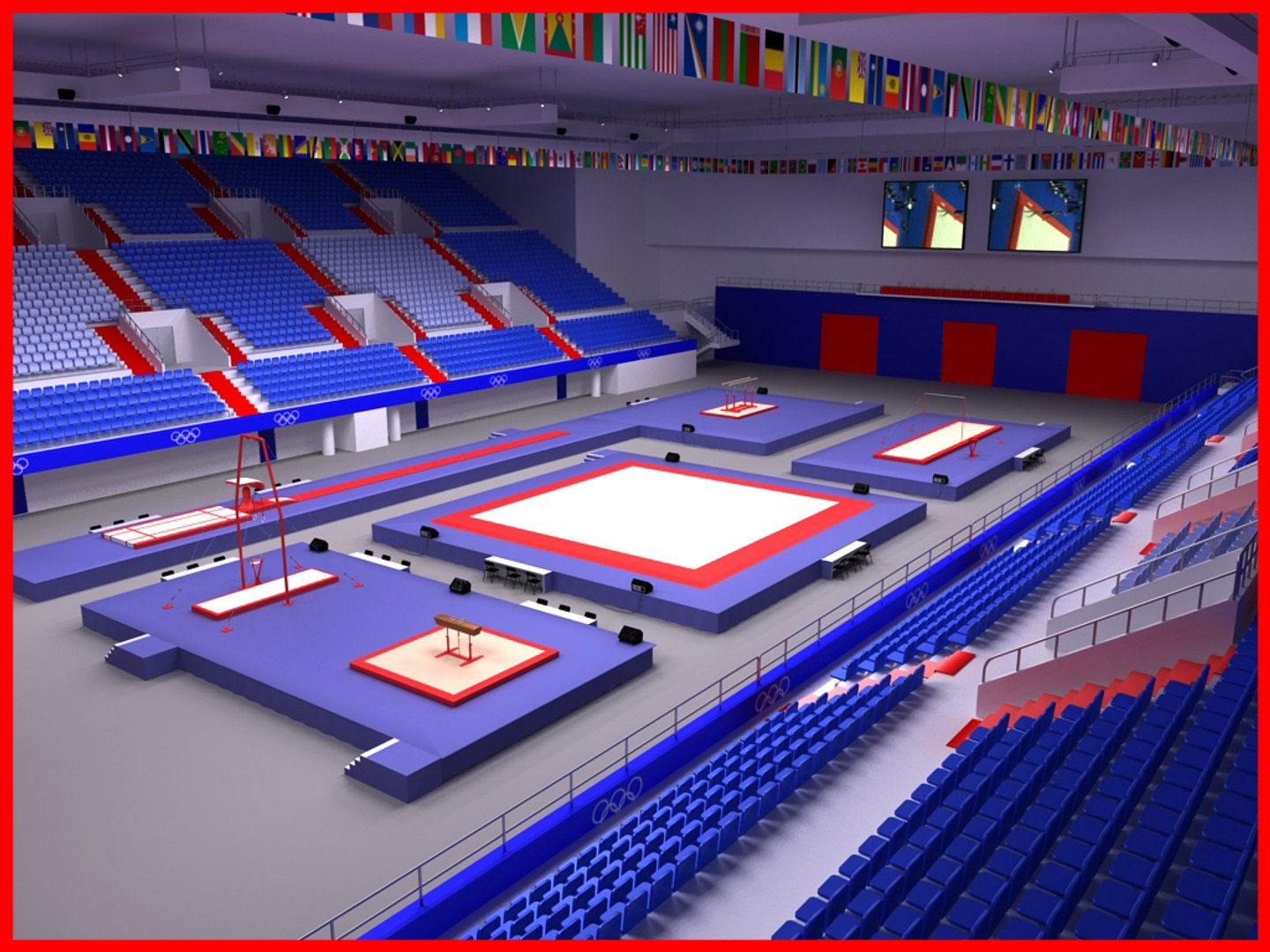 3d men gymnastics arena model