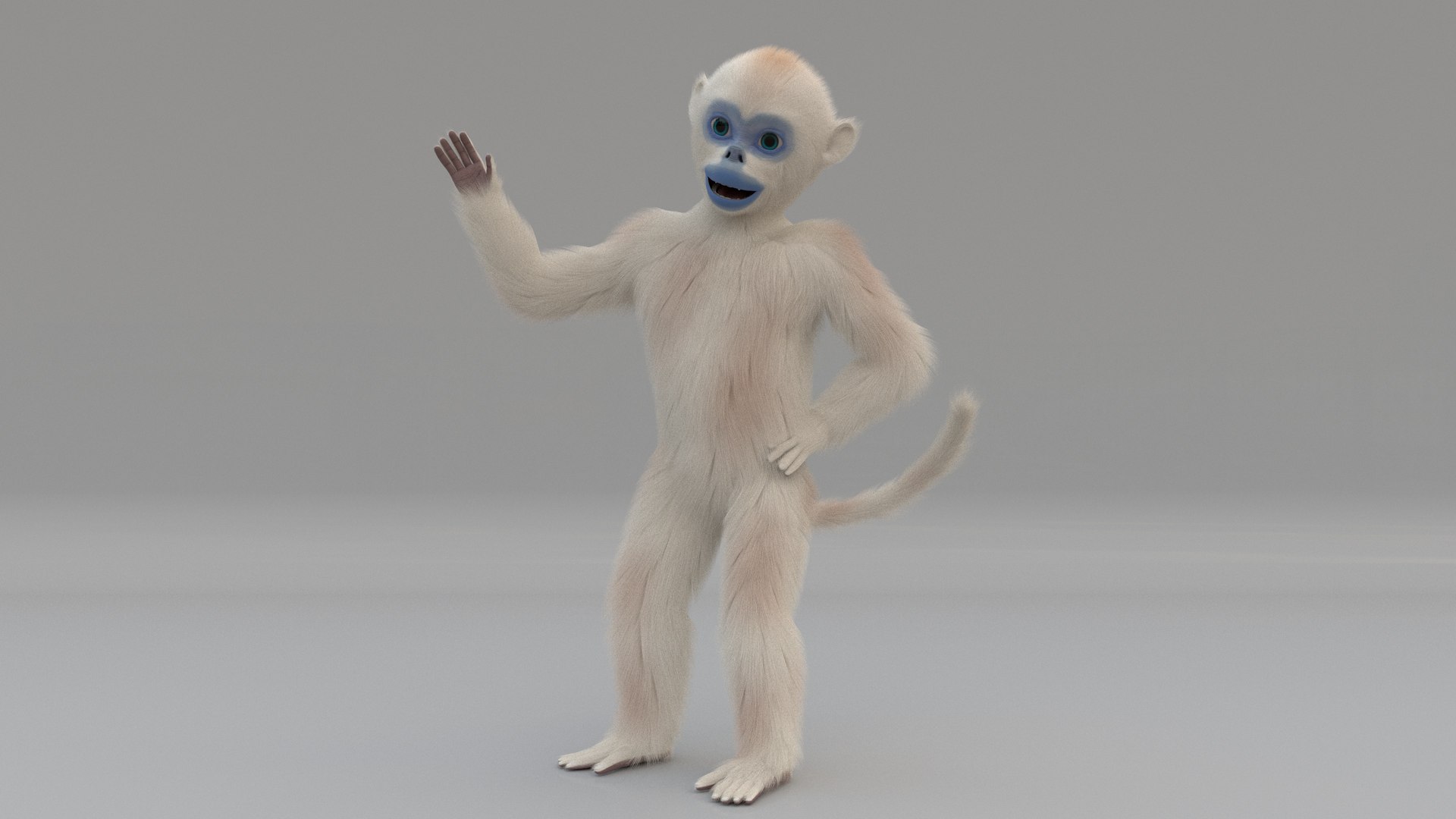 3D Monkey Snub-nosed FUR ANIMATED Model - TurboSquid 1963221
