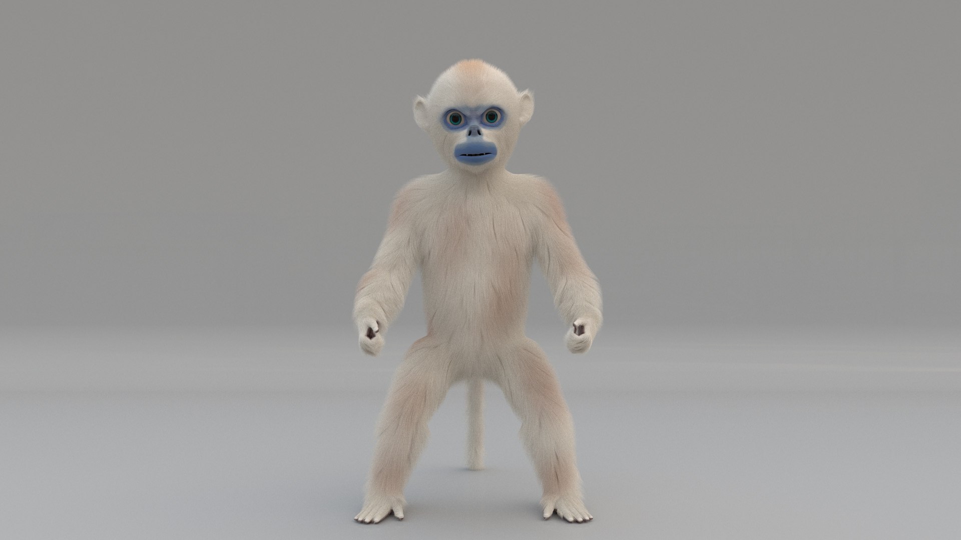 3D Monkey Snub-nosed FUR ANIMATED Model - TurboSquid 1963221