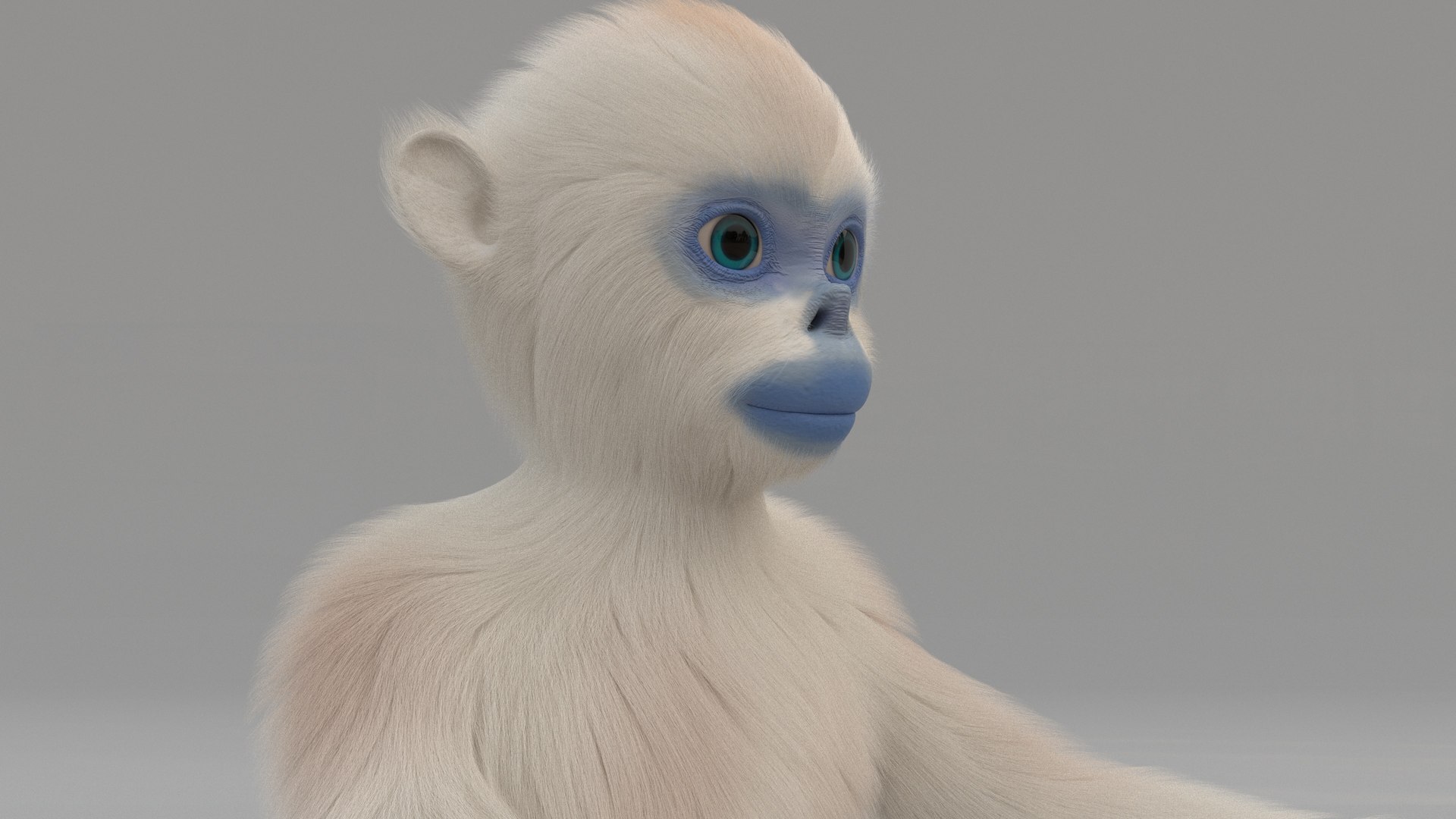 3D Monkey Snub-nosed FUR ANIMATED Model - TurboSquid 1963221