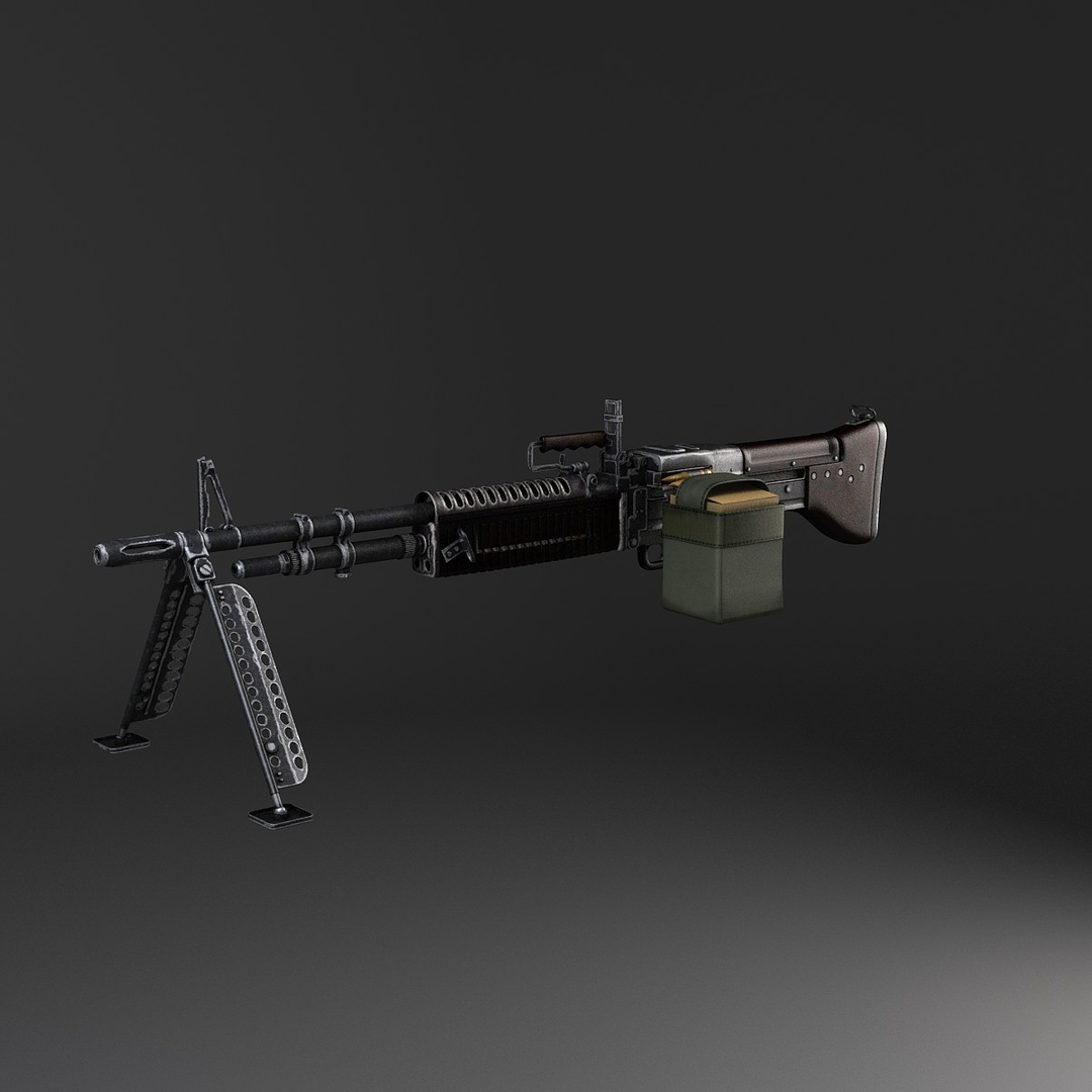 3d Model Machine Gun M60