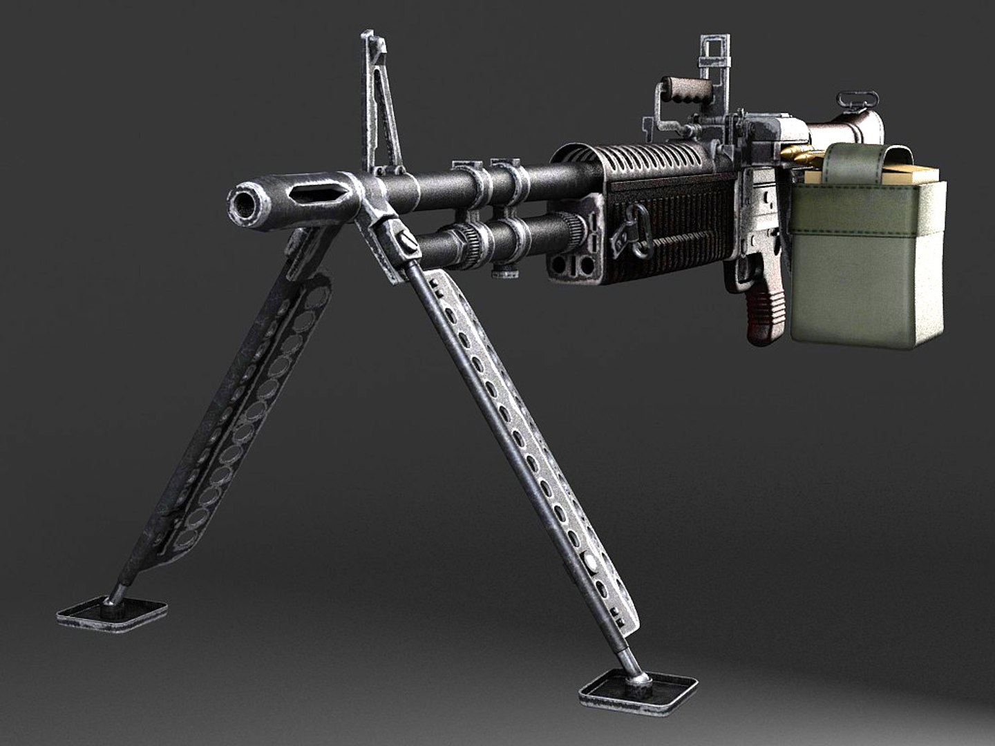 3d Model Machine Gun M60
