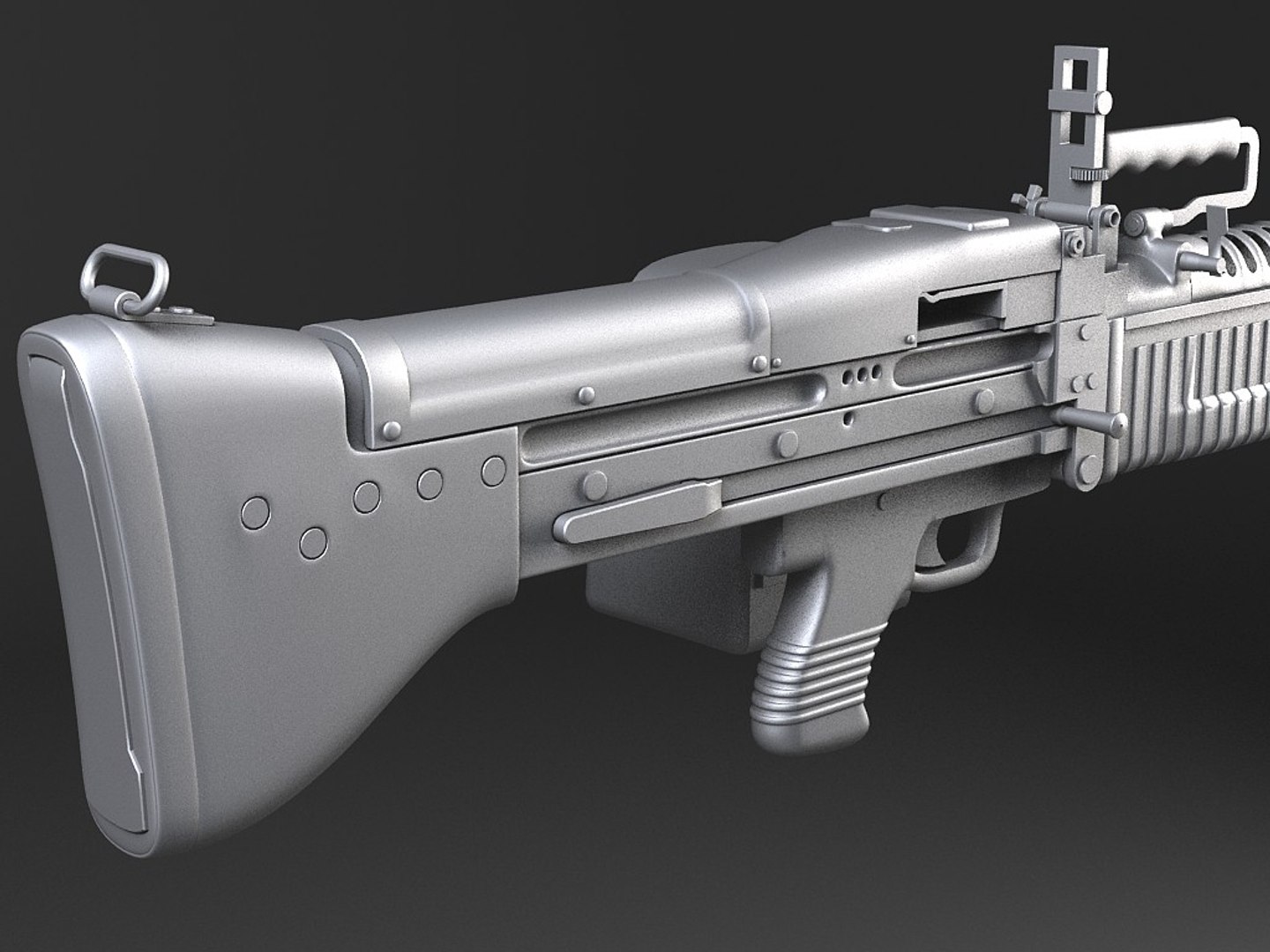 3d Model Machine Gun M60