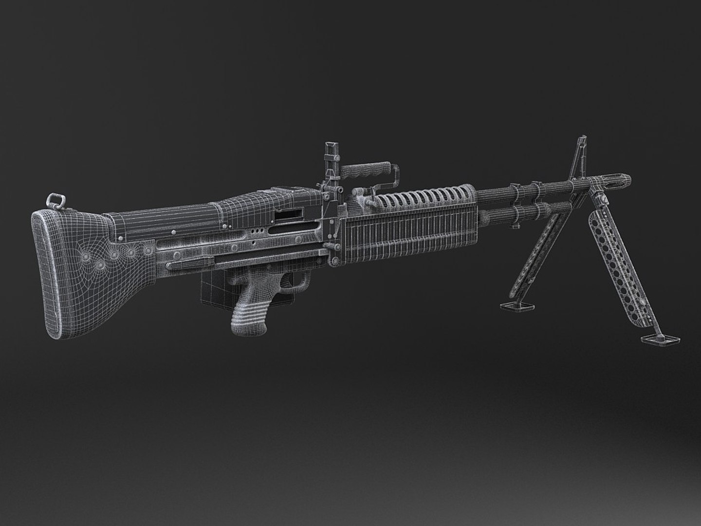 3d model machine gun m60