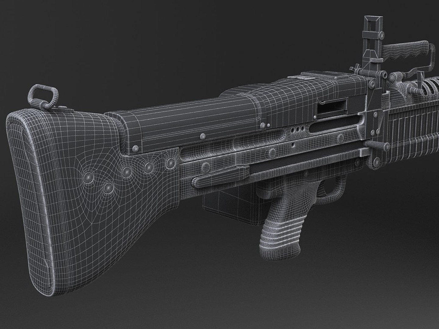 3d model machine gun m60