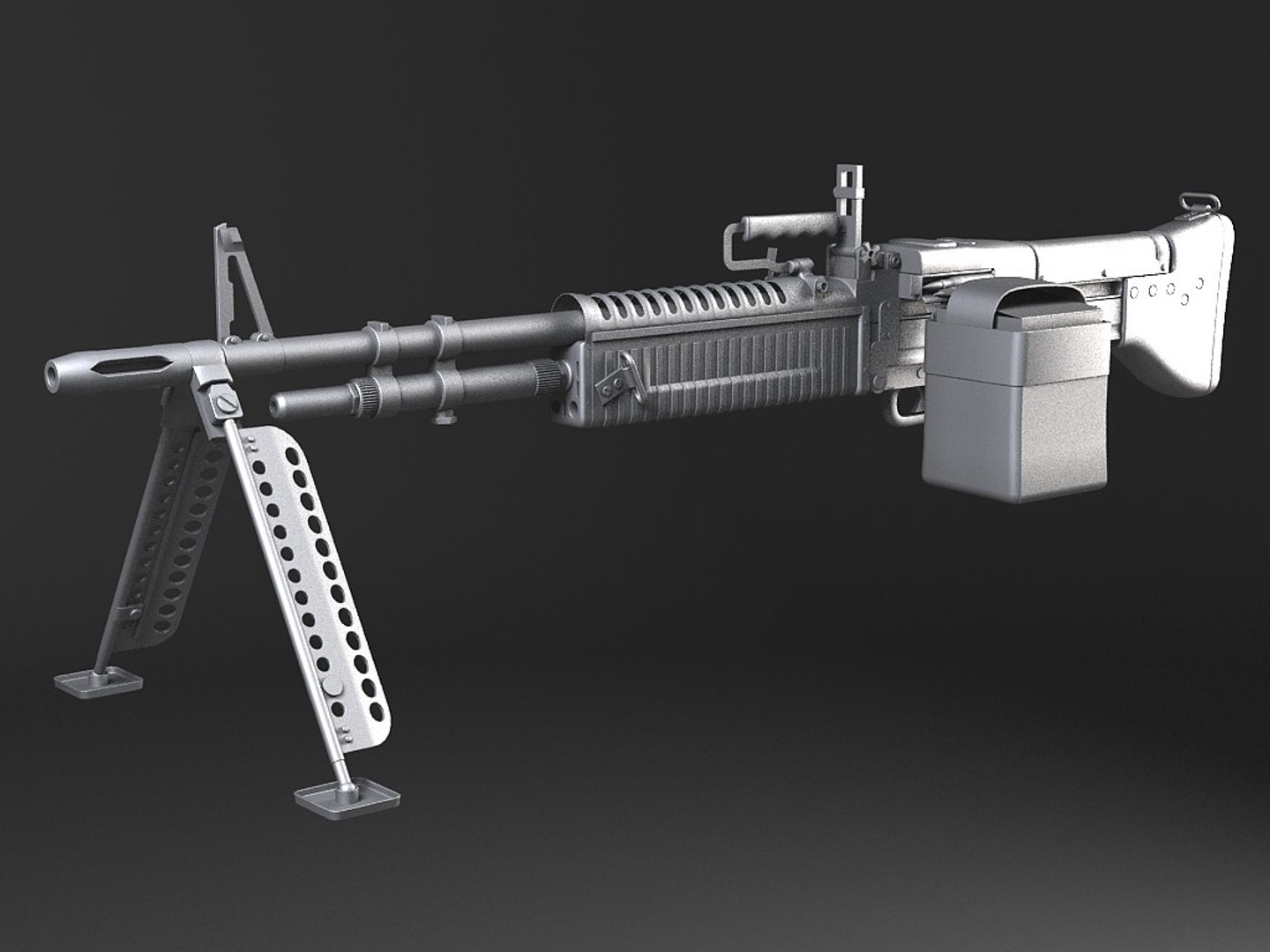 3d Model Machine Gun M60