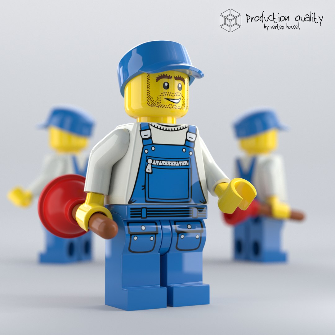 3D Lego Plumber Figure - TurboSquid 1160868