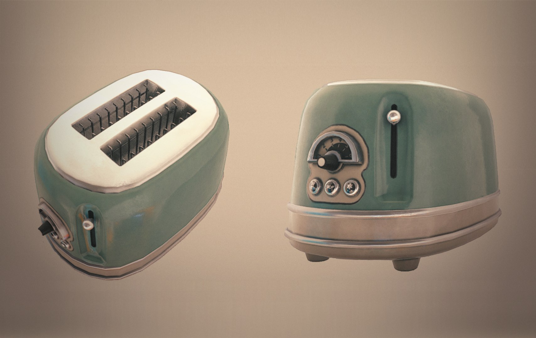 Retro Toaster 3D Model - TurboSquid 1435169