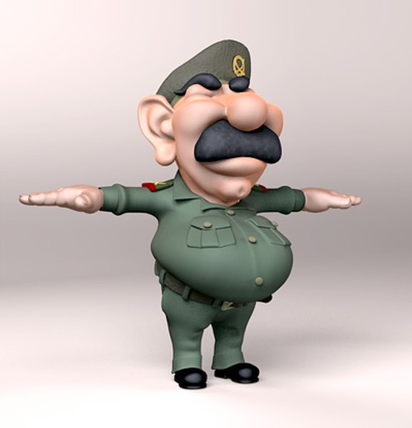 3d model saddam hussein caricature